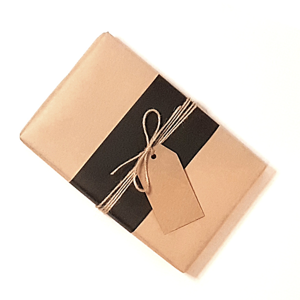 Kraft gift wrap with black belli band – Seeds of Wonder